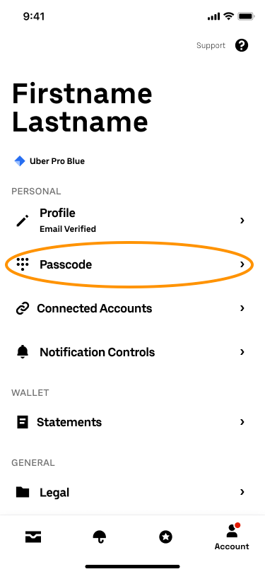 How do I reset my passcode? – Uber